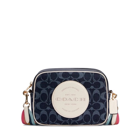 Coach | Bags | Coach Denim Dempsey Camera Crossbody Bag Signature ...